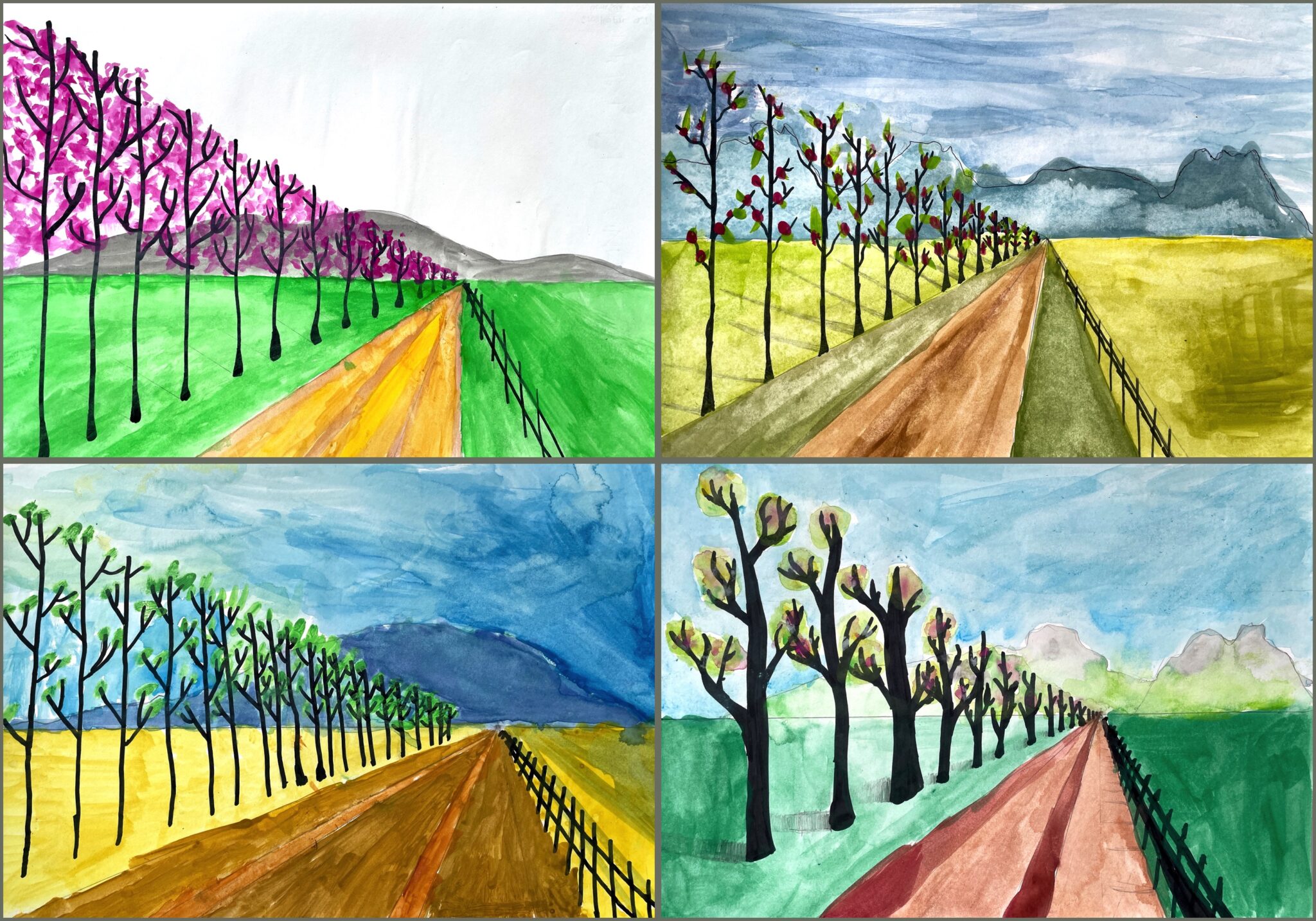 Paesaggio Primaverile in Prospettiva Centrale – Arte a Scuola