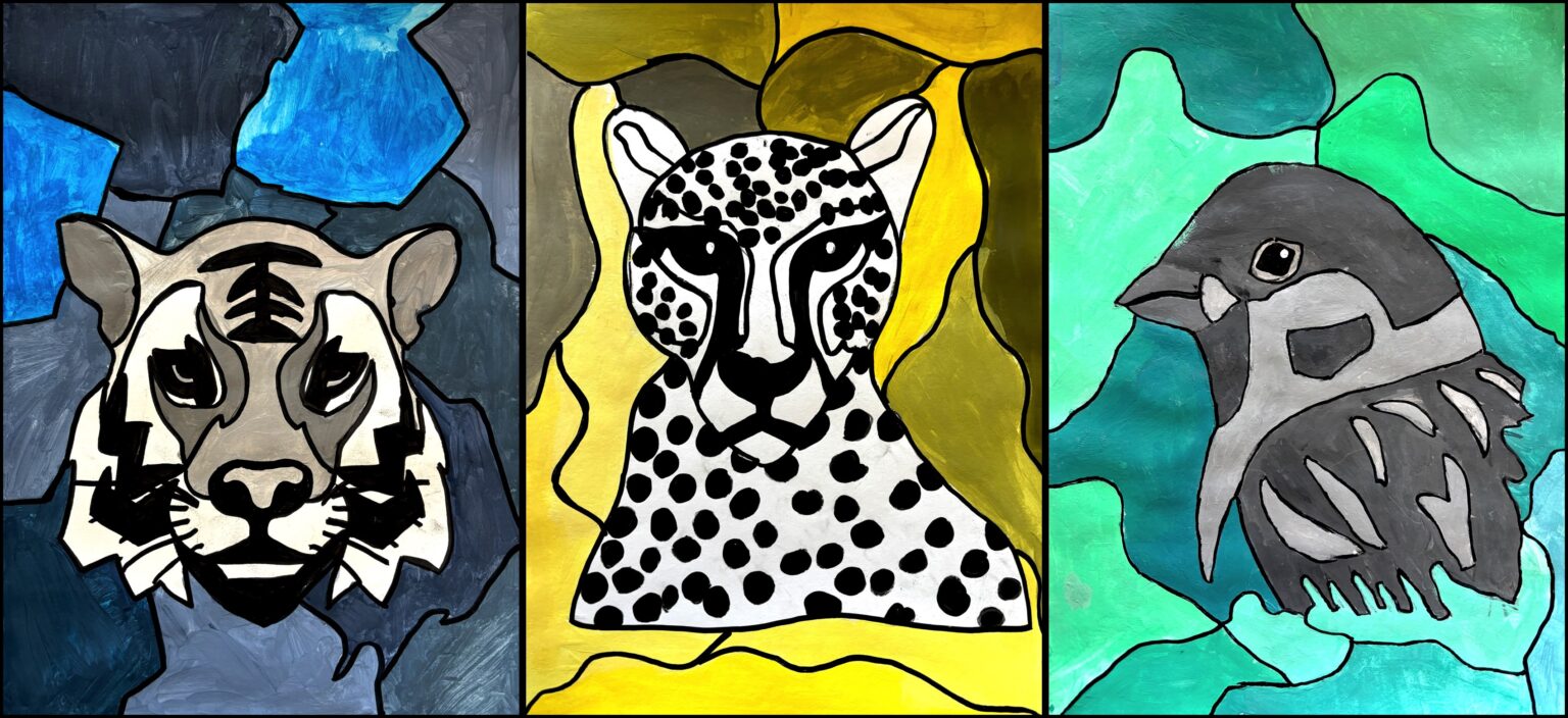 Animale acromatico con sfondo in gradazioni tonali – Arte a Scuola