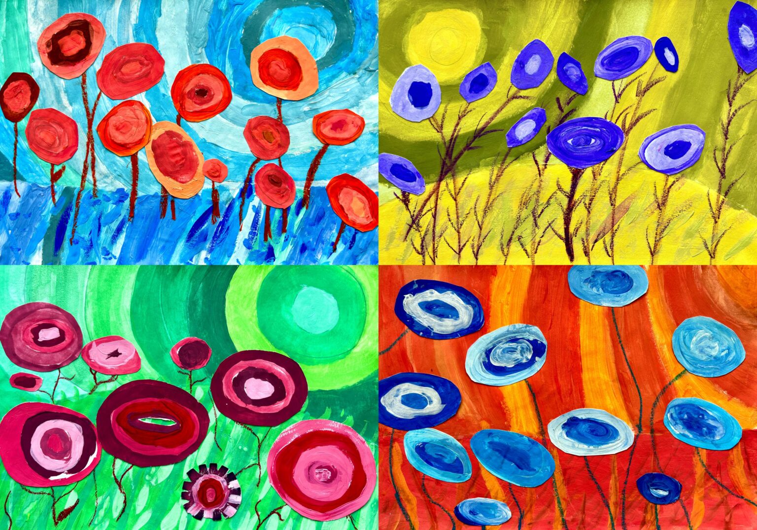 Campo di fiori a colori complementari – Arte a Scuola