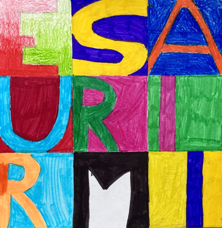 Disegno a colori complementari ispirato ad Alighiero Boetti – Arte a Scuola