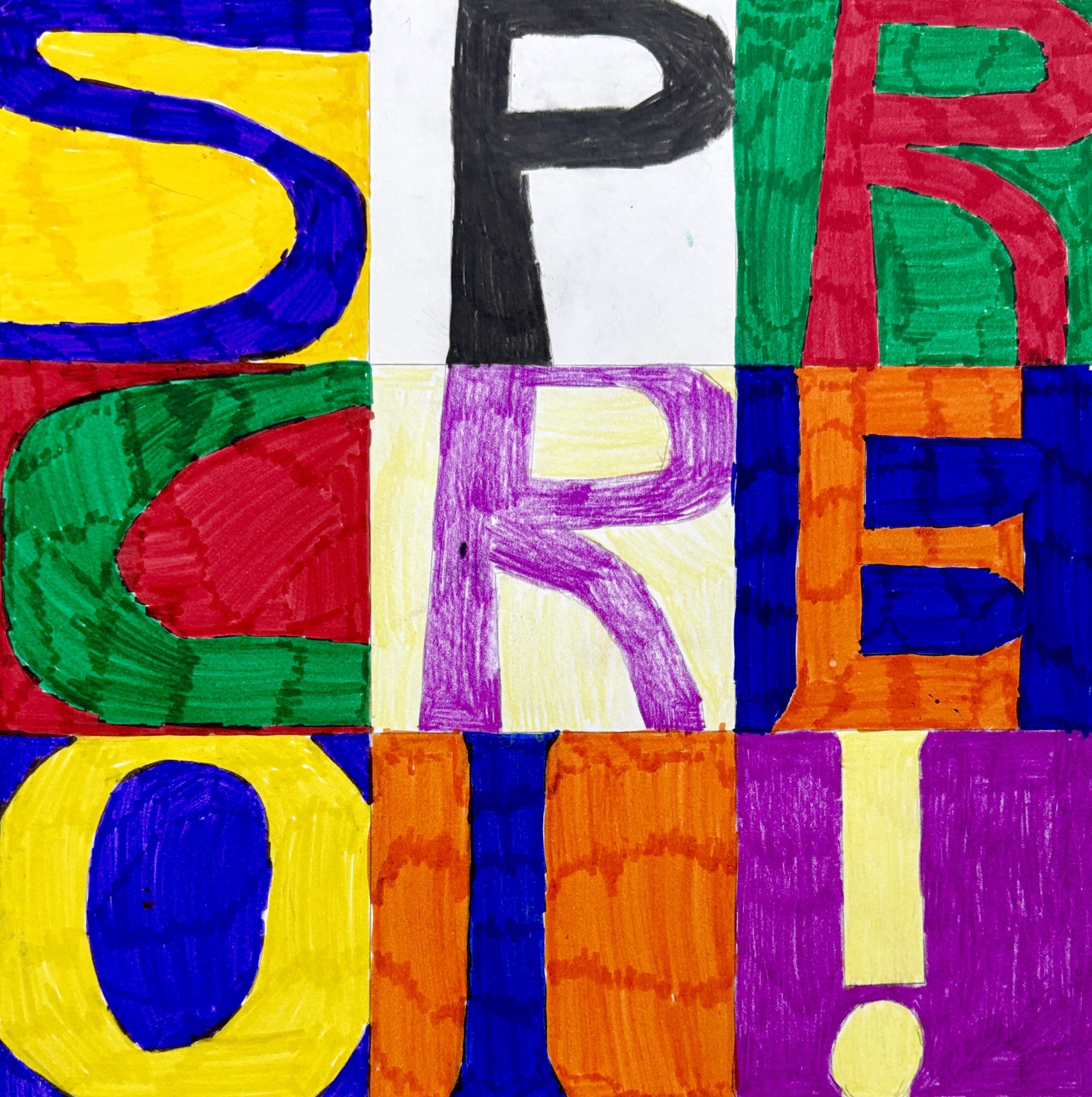 Disegno a colori complementari ispirato ad Alighiero Boetti – Arte a Scuola
