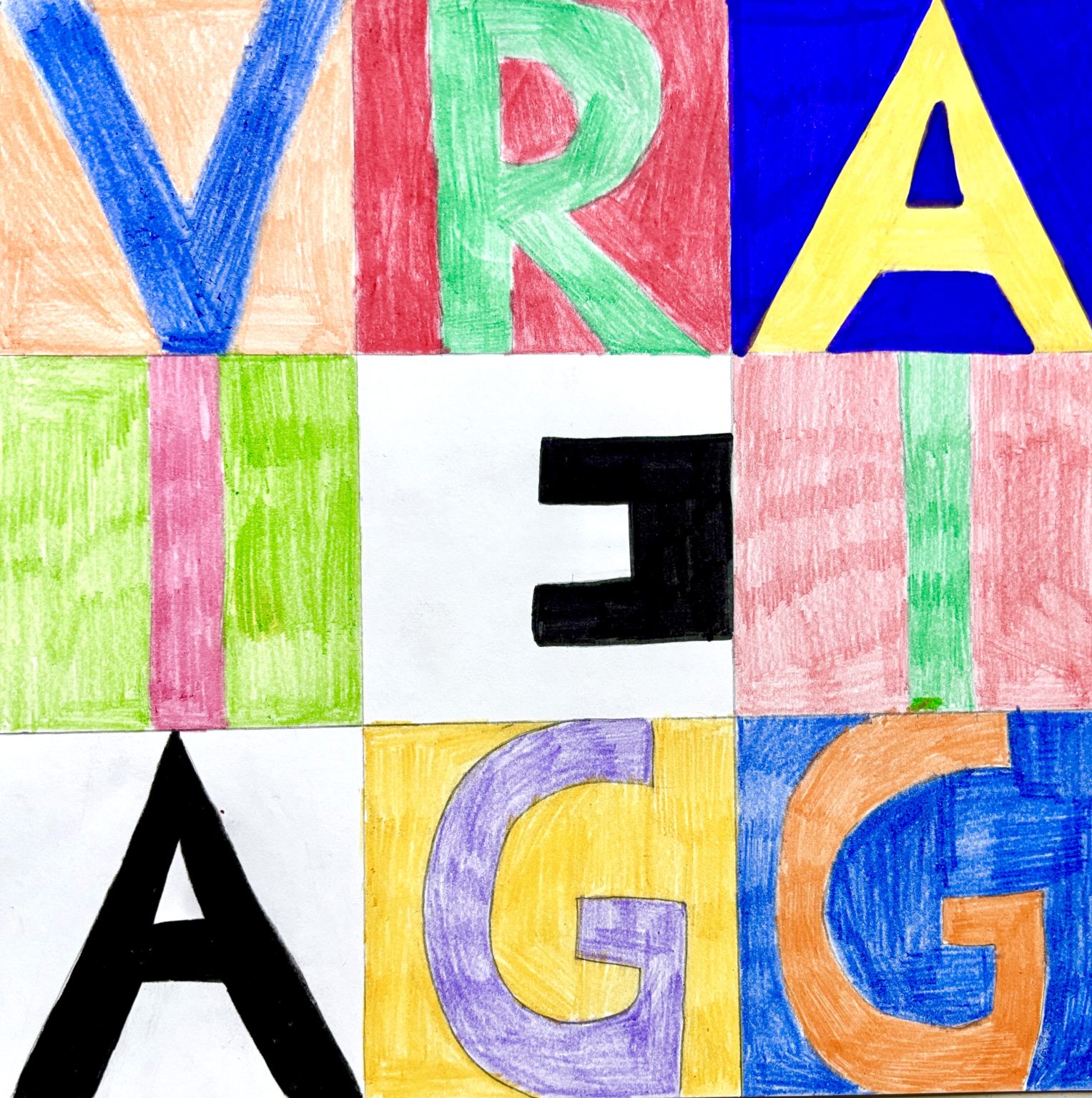 Disegno a colori complementari ispirato ad Alighiero Boetti – Arte a Scuola