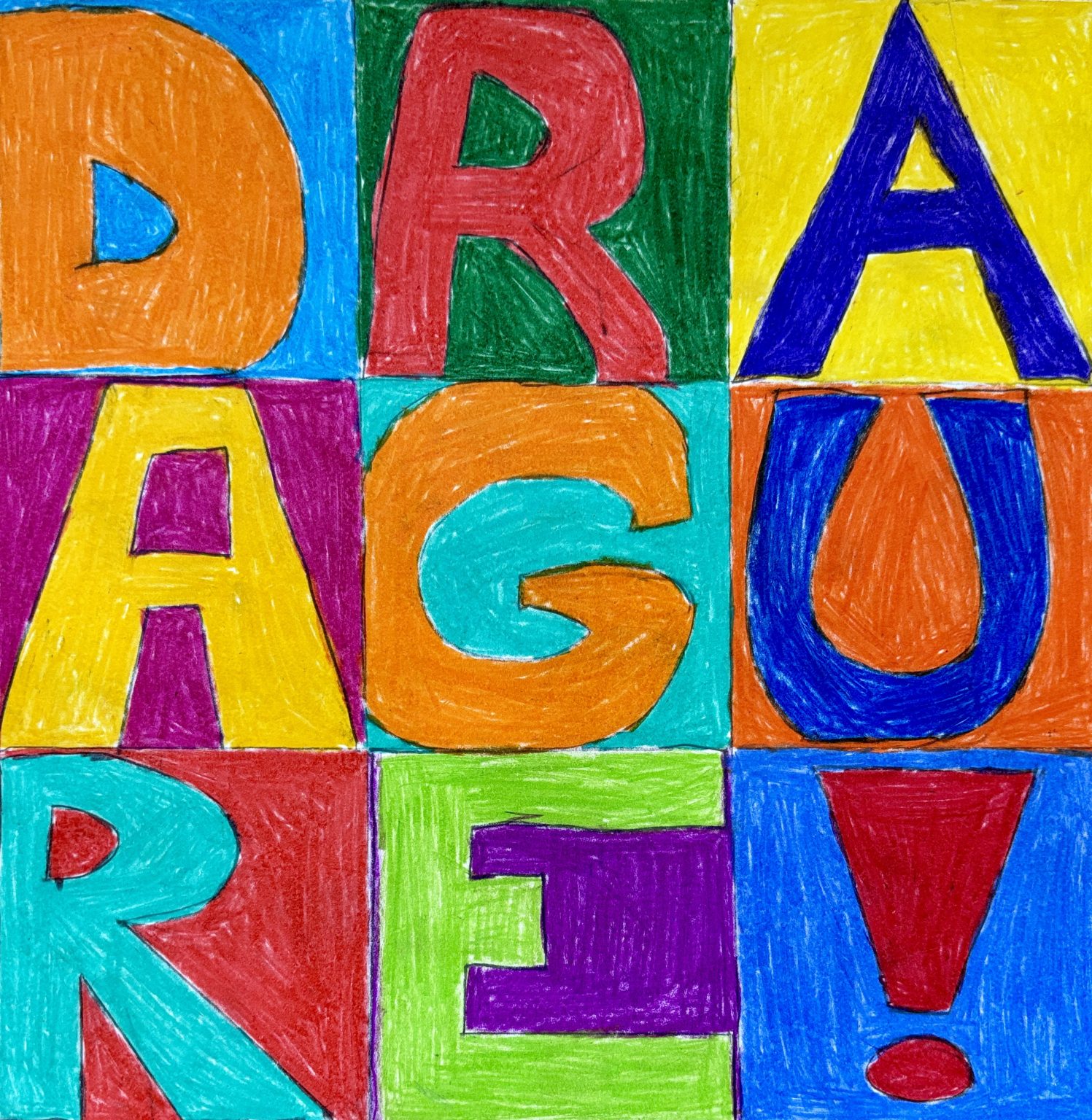 Disegno a colori complementari ispirato ad Alighiero Boetti – Arte a Scuola