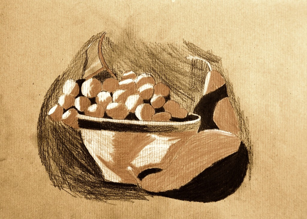 Monochrome sketch on wrapping paper – Arte a Scuola