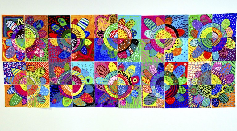 Textured flowers: collaborative project – Arte a Scuola