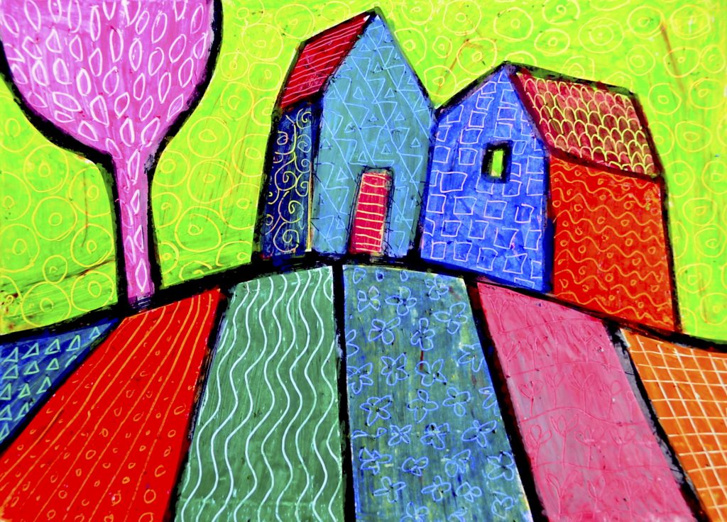 Landscapes with textures inspired by Karla Gerard – Arte a Scuola