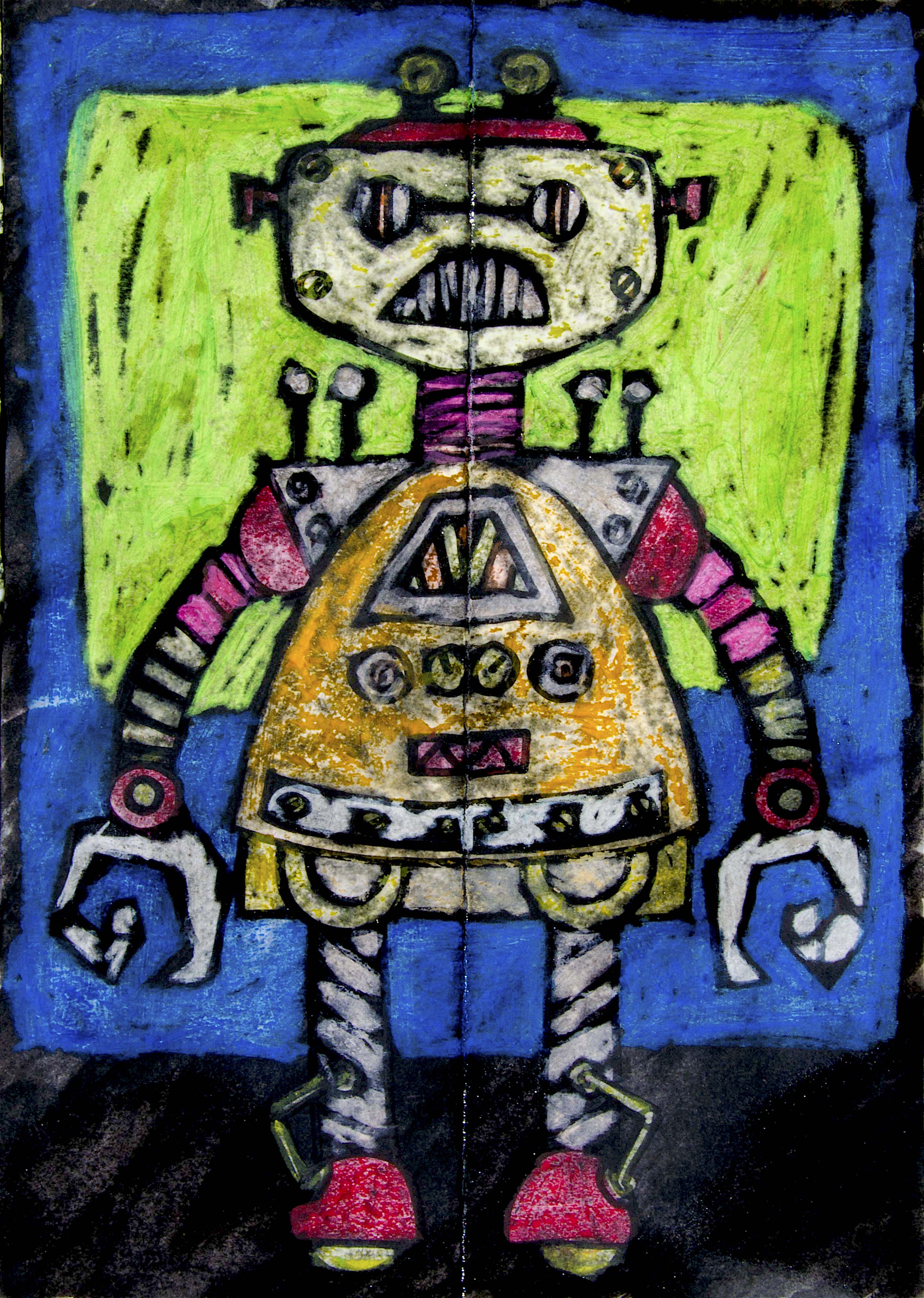 “Expressionist” printing on different paper – Arte a Scuola