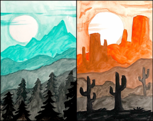 Small Value Scale Landscapes with video tutorial – Arte a Scuola
